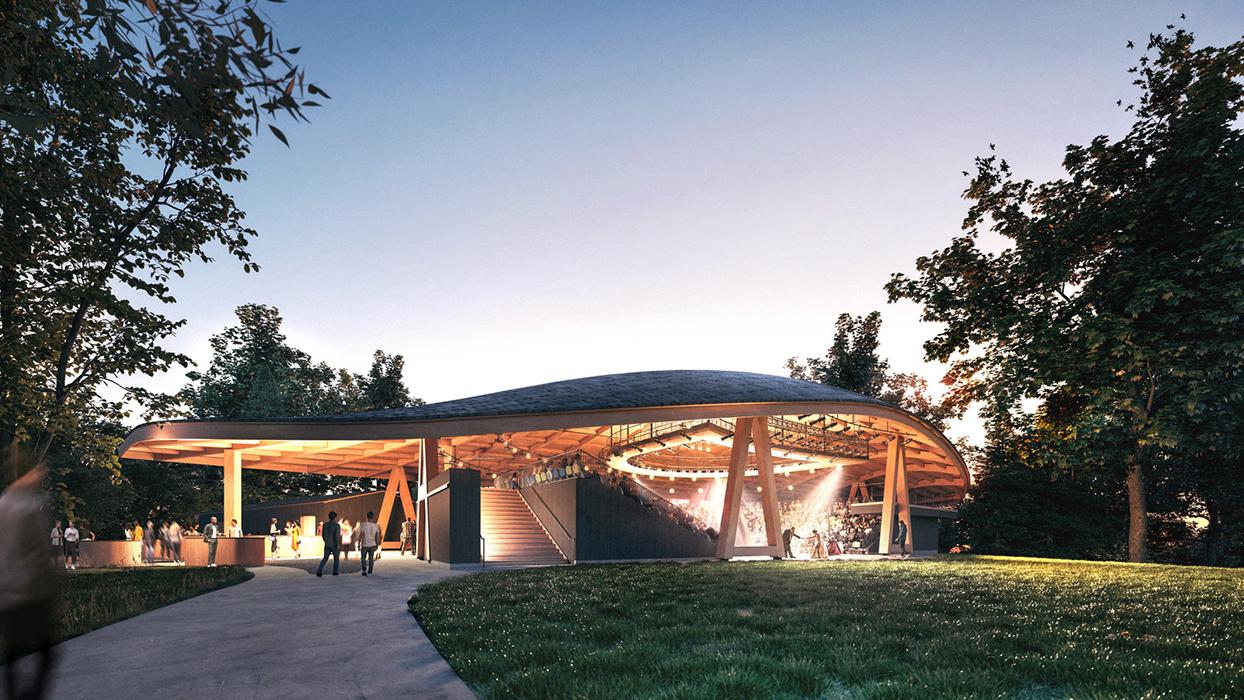 Mass timber takes center stage at open-air theater | Woodworking Network
