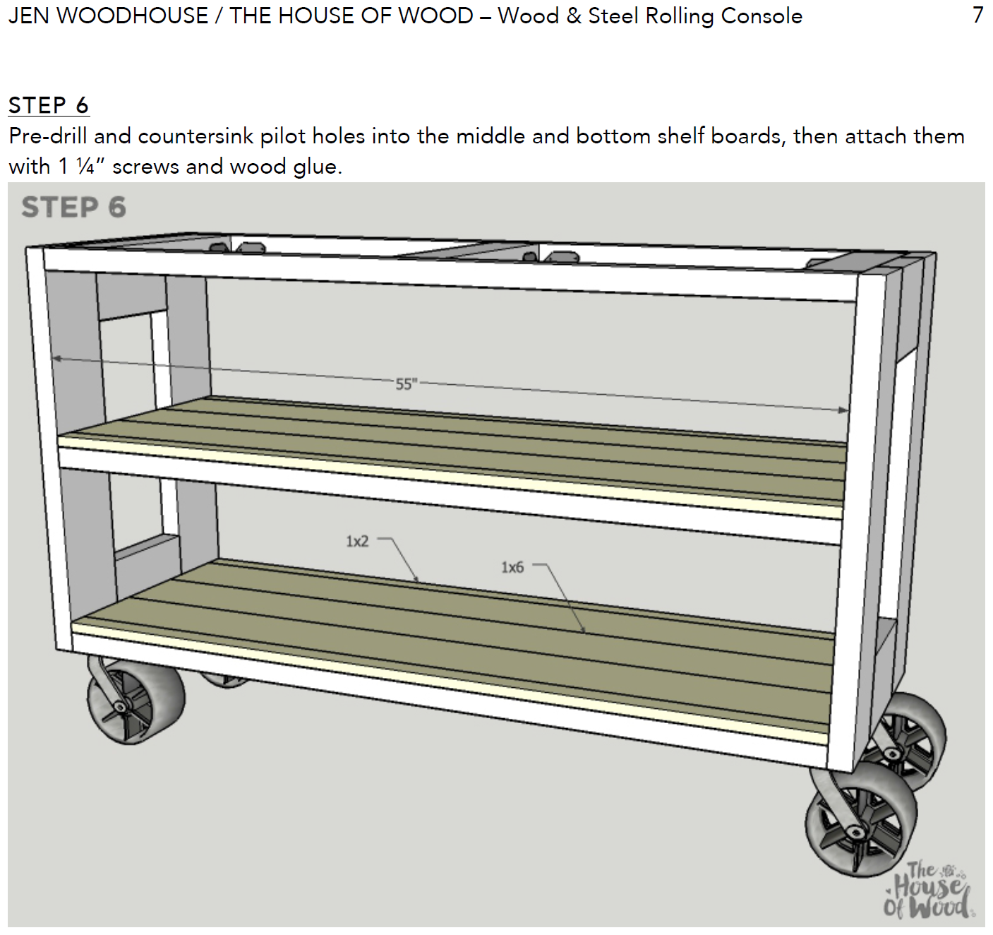 Jen Woodhouse Restoration Hardware-style rolling console project plans ...
